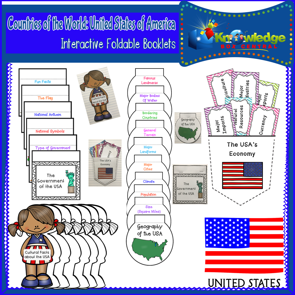 Countries of the World: United States Interactive Foldable Booklets ...