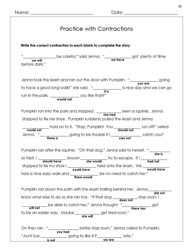 66 Contractions! - 31 worksheet pages - Scaffolded - Grades 3-4-5 ...