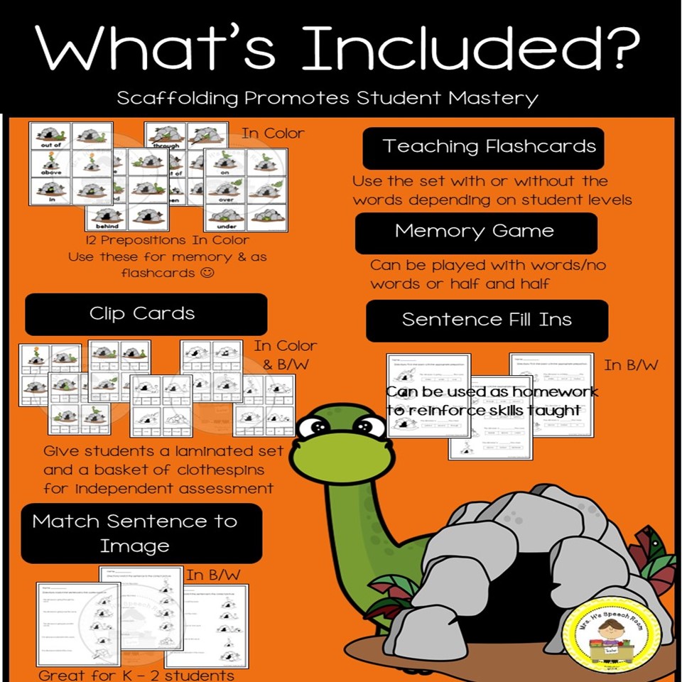 Prepositions and Positional Concepts Dinosaur Themed | Made By Teachers