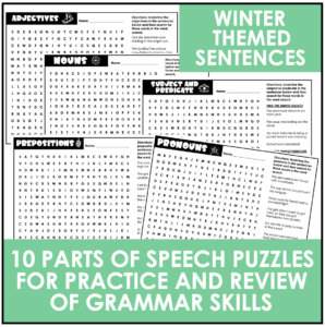 Winter Grammar Activity Word Searches | Made By Teachers