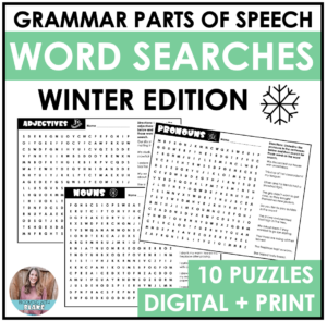 Winter Grammar Activity Word Searches | Made By Teachers