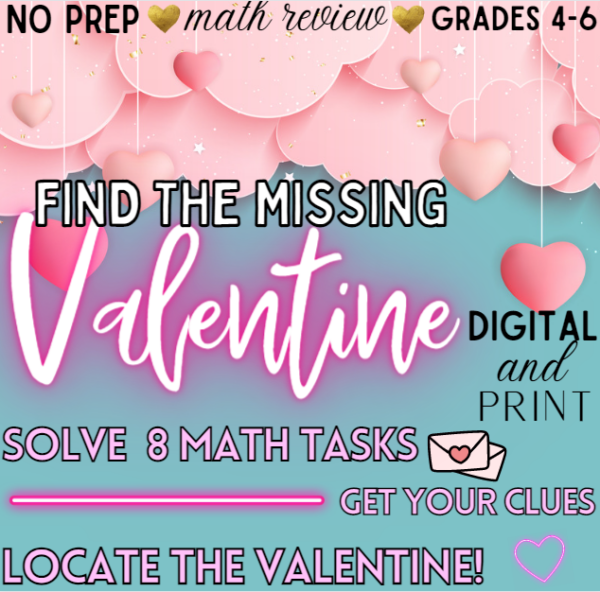Valentine's Day Math Mystery - Find the Valentine | Made By Teachers