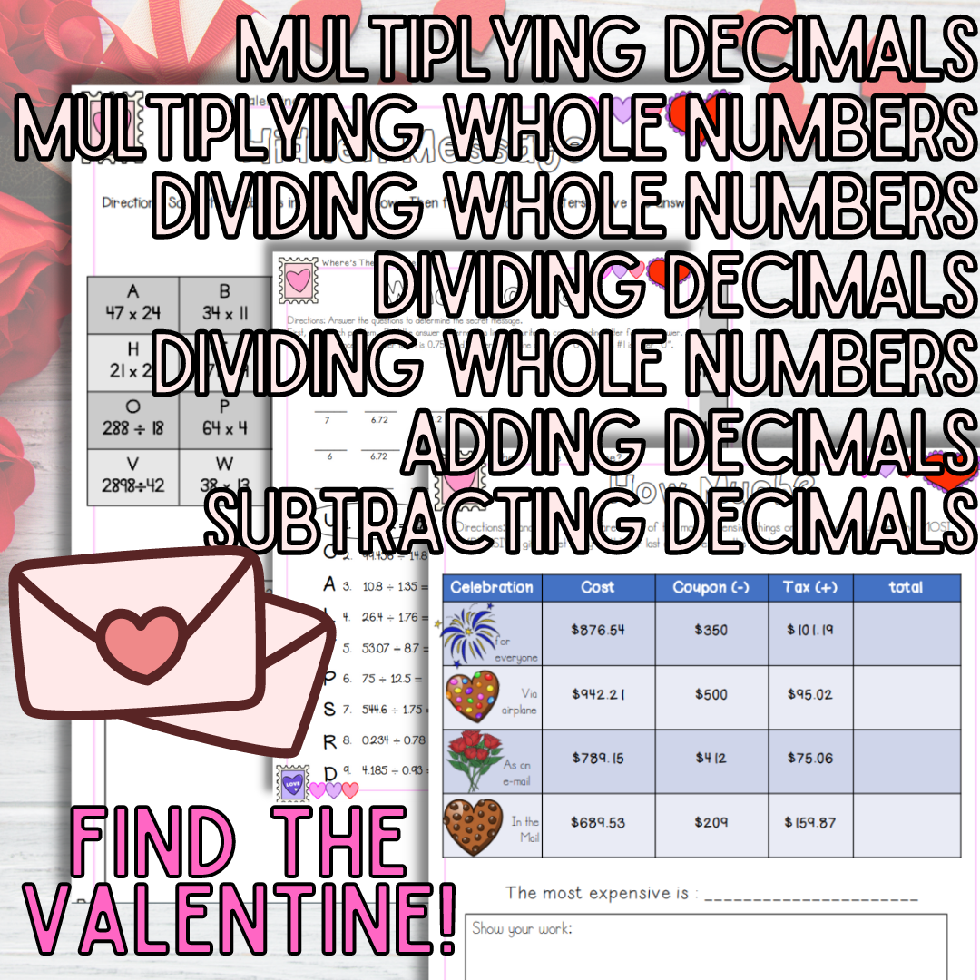 Valentine's Day Math Mystery - Find the Valentine | Made By Teachers