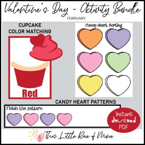 Valentine's Day Activity - Color - sorting - patterns - matching game ...