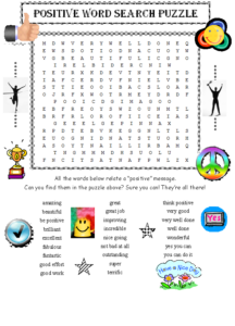 Positive Words Word Search Puzzle (25 Positive Words to Find) | Made By ...