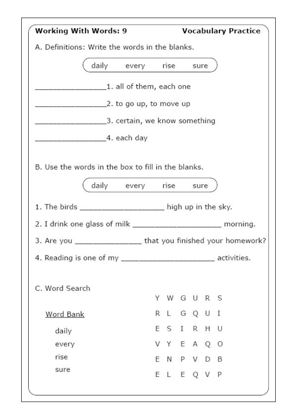 i Ready Vocabulary Kindergarten worksheets | Made By Teachers