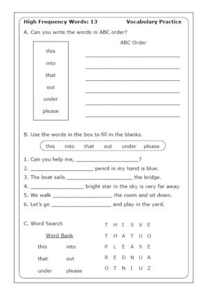 i Ready Vocabulary Kindergarten worksheets | Made By Teachers