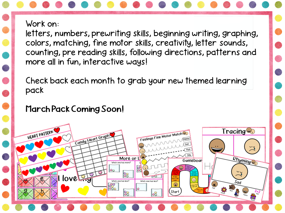 February Preschool Play Learn Create Workbook | Made By Teachers