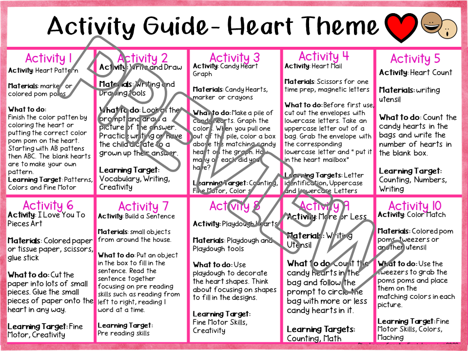 February Preschool Play Learn Create Workbook | Made By Teachers