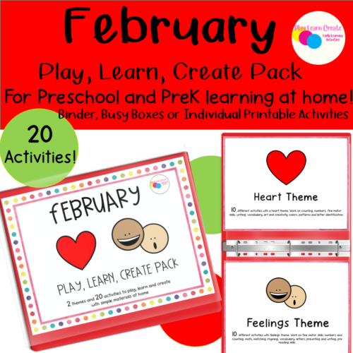 February Preschool Play Learn Create Workbook | Made By Teachers