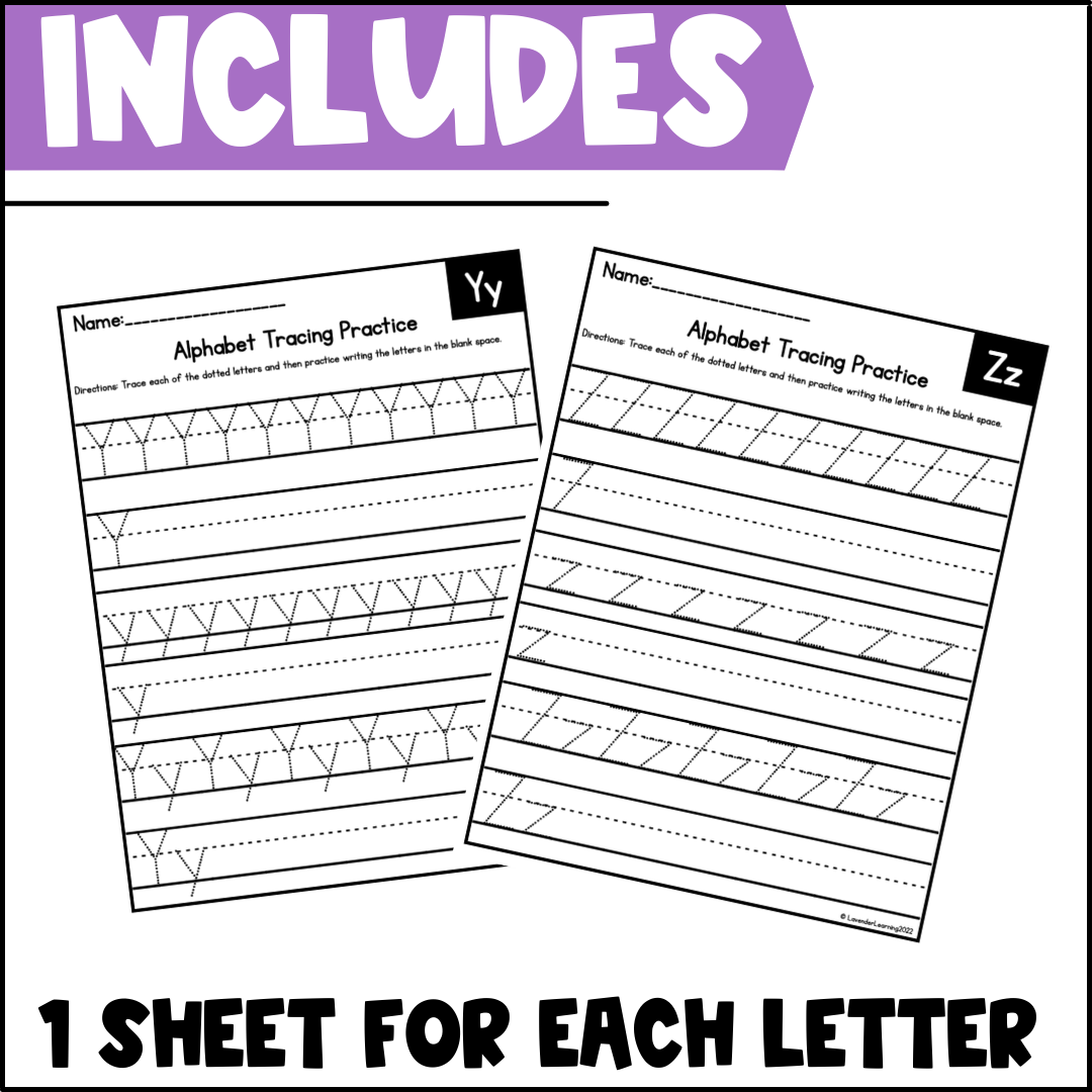 Alphabet Letter Tracing Practice for Early Elementary - Letter Tracing ...