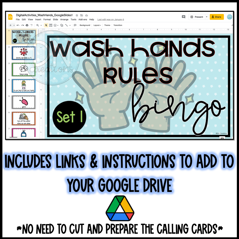 Wash Hands Bingo Game l Hand Washing Rules Activity l Lesson on Good ...