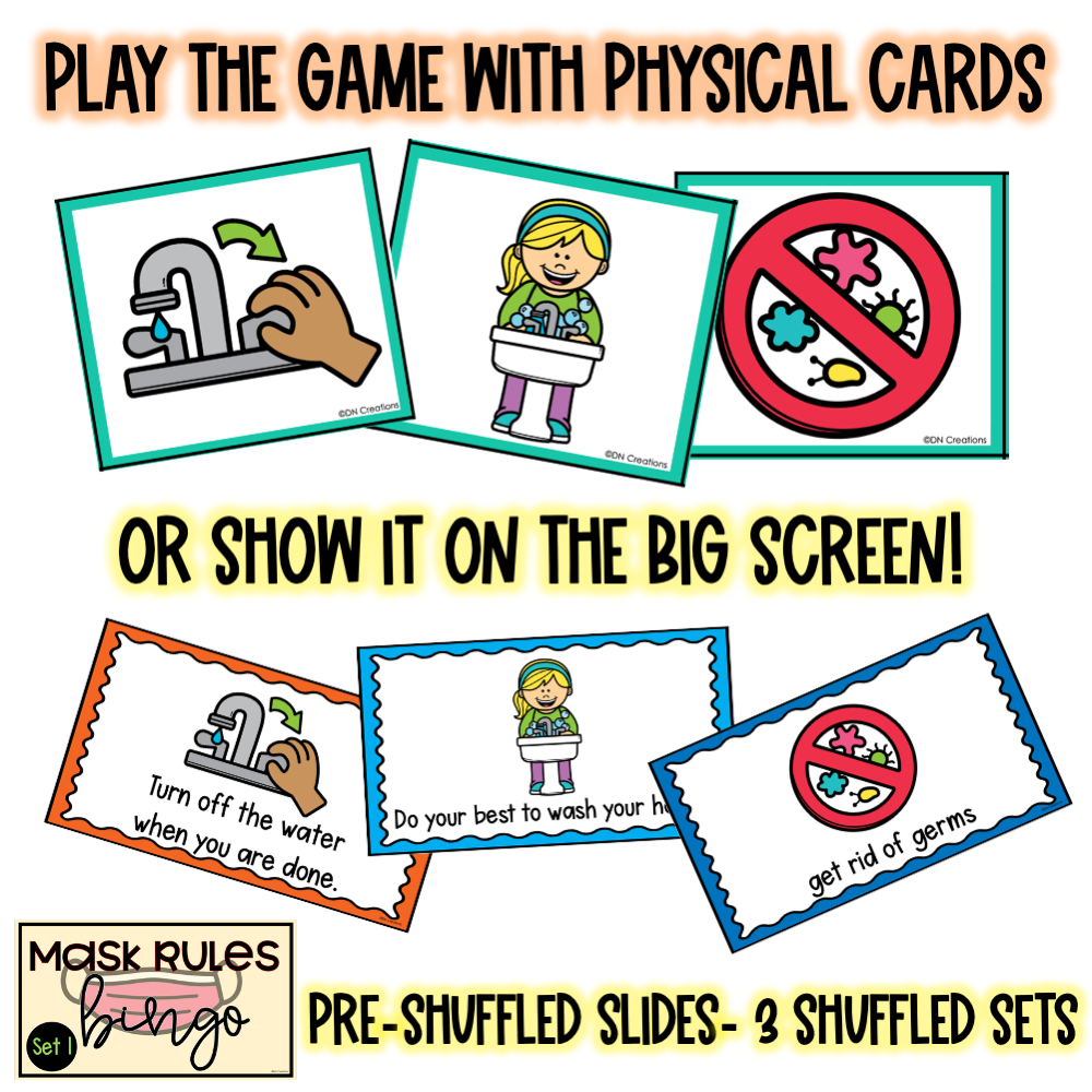 Wash Hands Bingo Game l Hand Washing Rules Activity l Lesson on Good ...