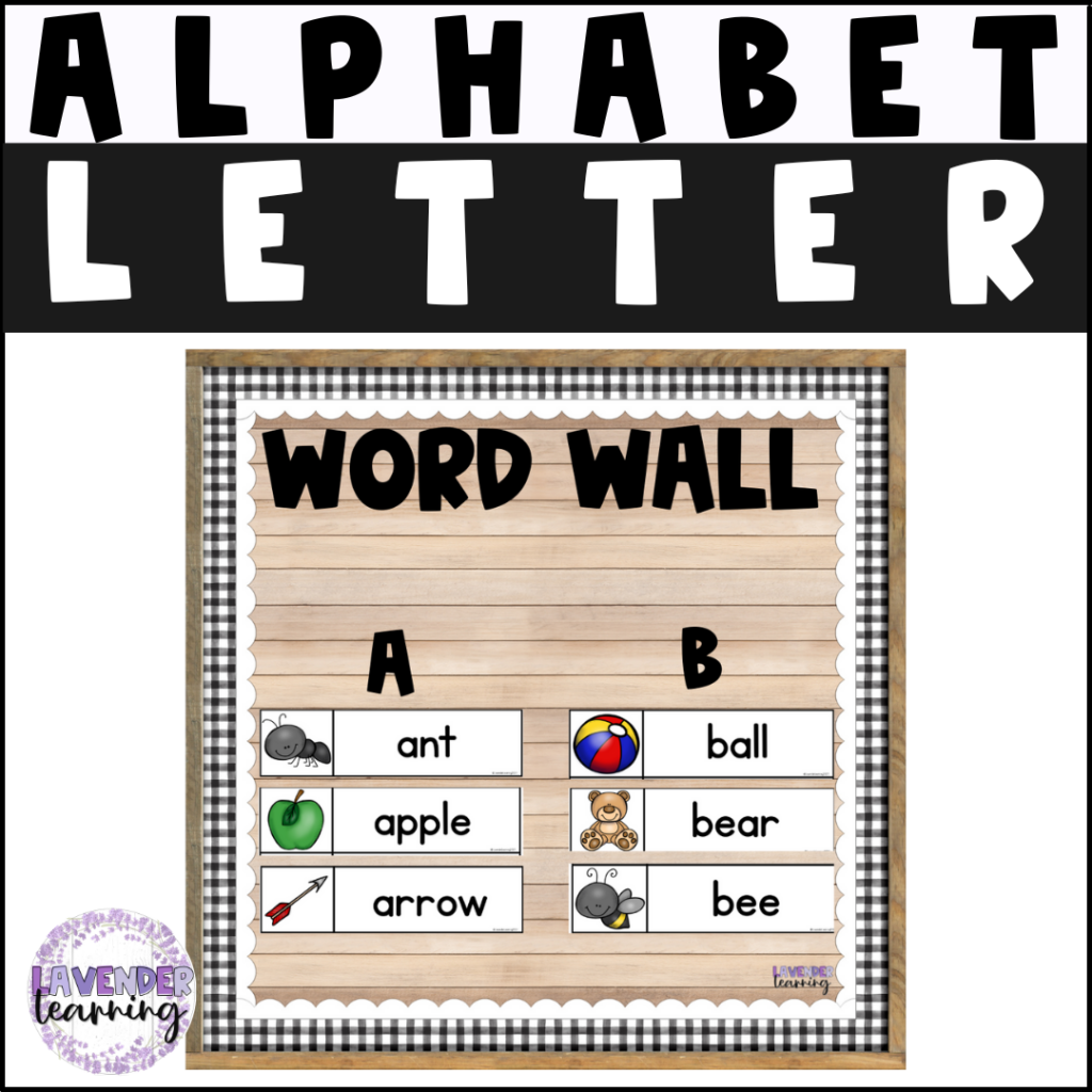 Alphabet Letter Sounds Word Wall Cards w/ Pictures for Preschool ...
