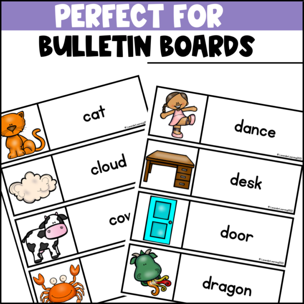 Alphabet Letter Sounds Word Wall Cards w/ Pictures for Preschool ...