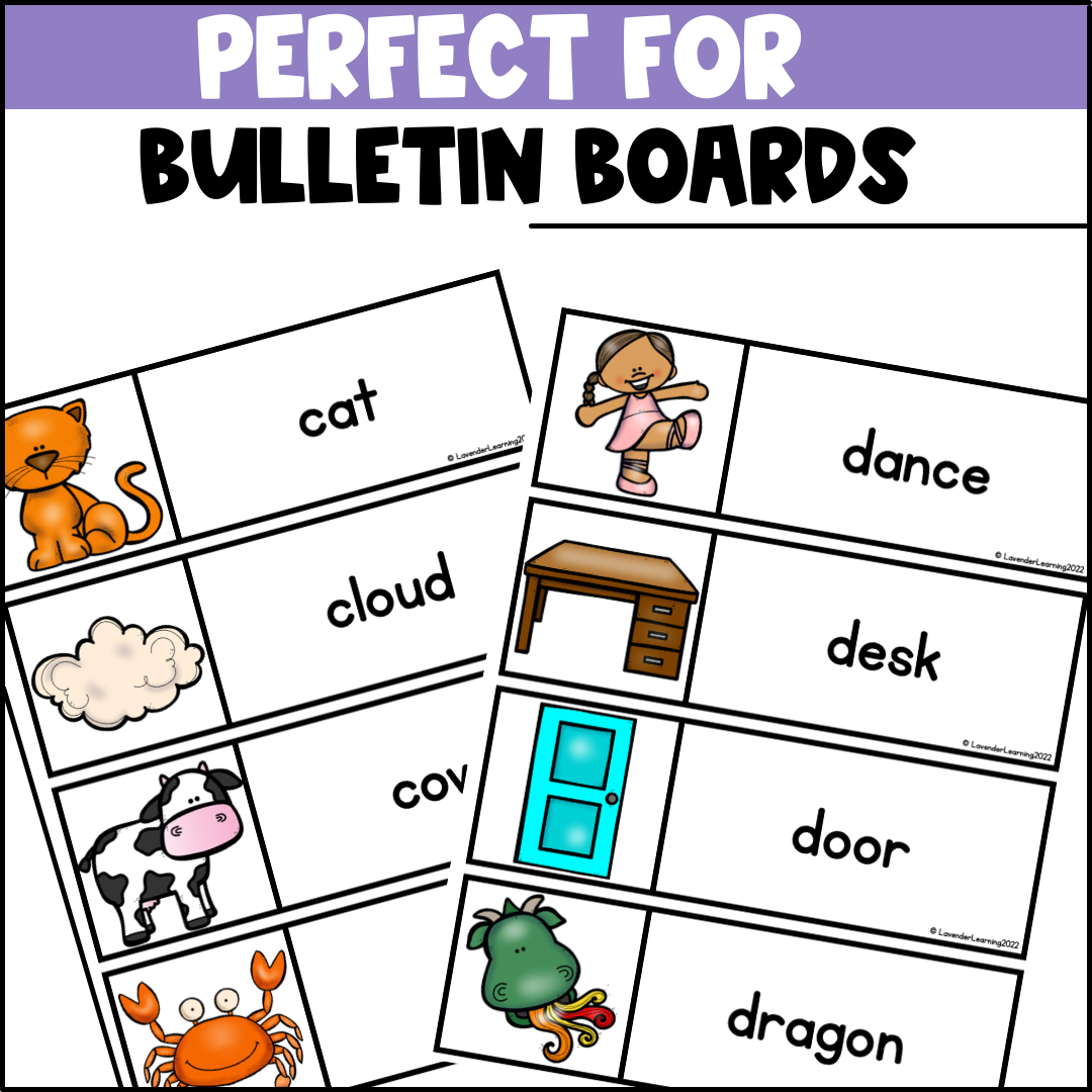 Alphabet Letter Sounds Word Wall Cards w/ Pictures for Preschool ...