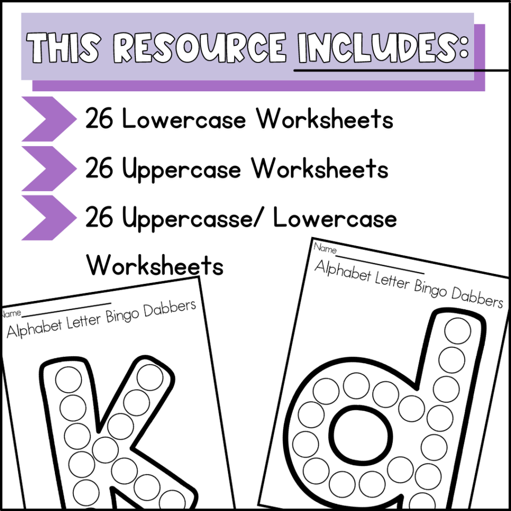 Letter Formation Practice Worksheets - Alphabet Bingo Dobber Sheets ...