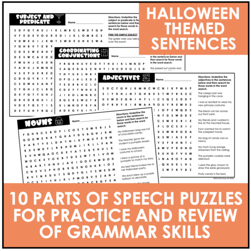 Halloween Grammar Word Search Activity | Made By Teachers