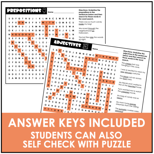 Halloween Grammar Word Search Activity | Made By Teachers