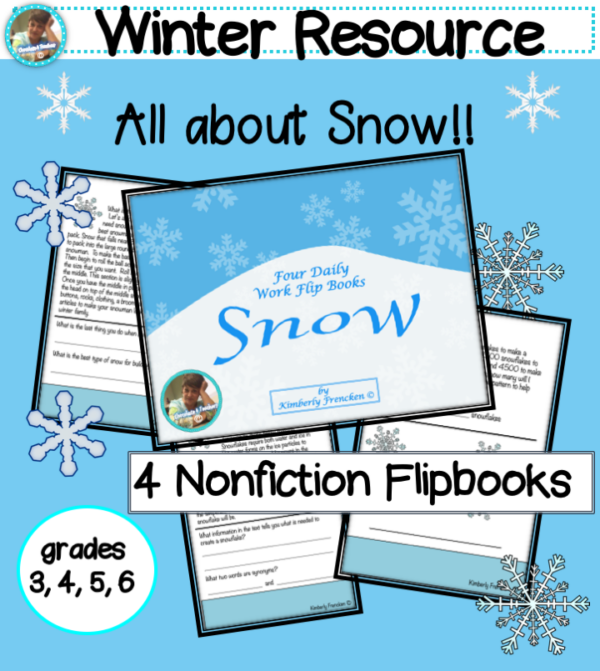 Snow Themed Non-Fiction Reading Comprehension Passages and Daily Skills ...