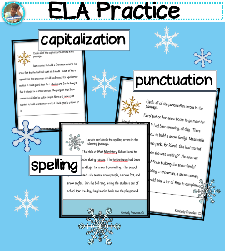 Snow Themed Non-Fiction Reading Comprehension Passages and Daily Skills ...