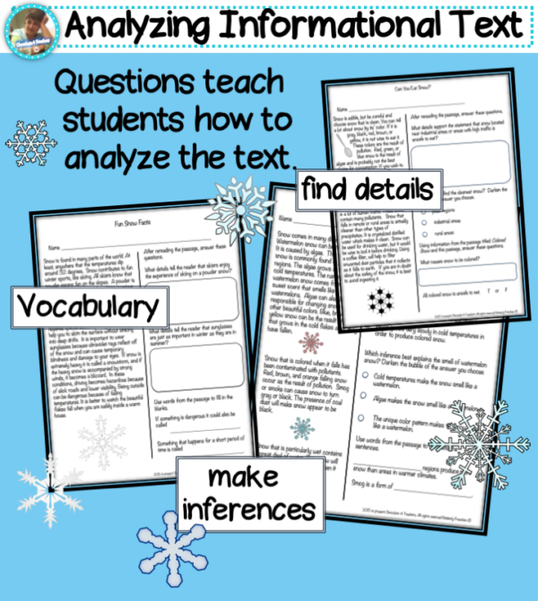 Every Snowflake is Different- Informational Text Reading Comprehension Passages | Made By Teachers