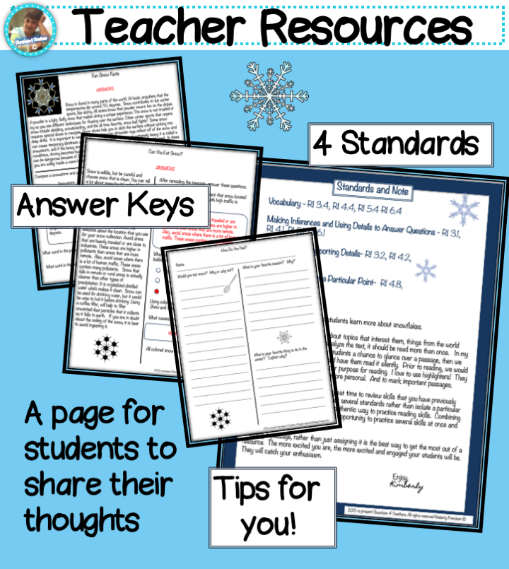 Every Snowflake is Different- Informational Text Reading Comprehension Passages | Made By Teachers