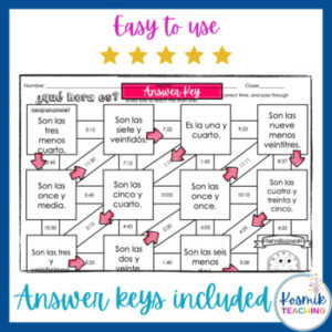 Spanish Time Independent Practice - Maze Activity | Made By Teachers