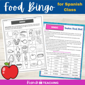 La Comida Spanish Food Vocabulary Bingo Activity | Made By Teachers