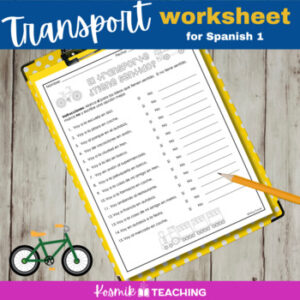 Spanish 1 Transport Worksheet and Boom Cards Activity | Made By Teachers