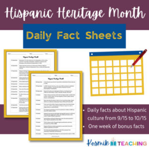Daily Hispanic Heritage Month Facts for Spanish or Social Studies ...