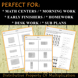 Distributive Property Arrays- Multiplication Arrays Worksheets ...