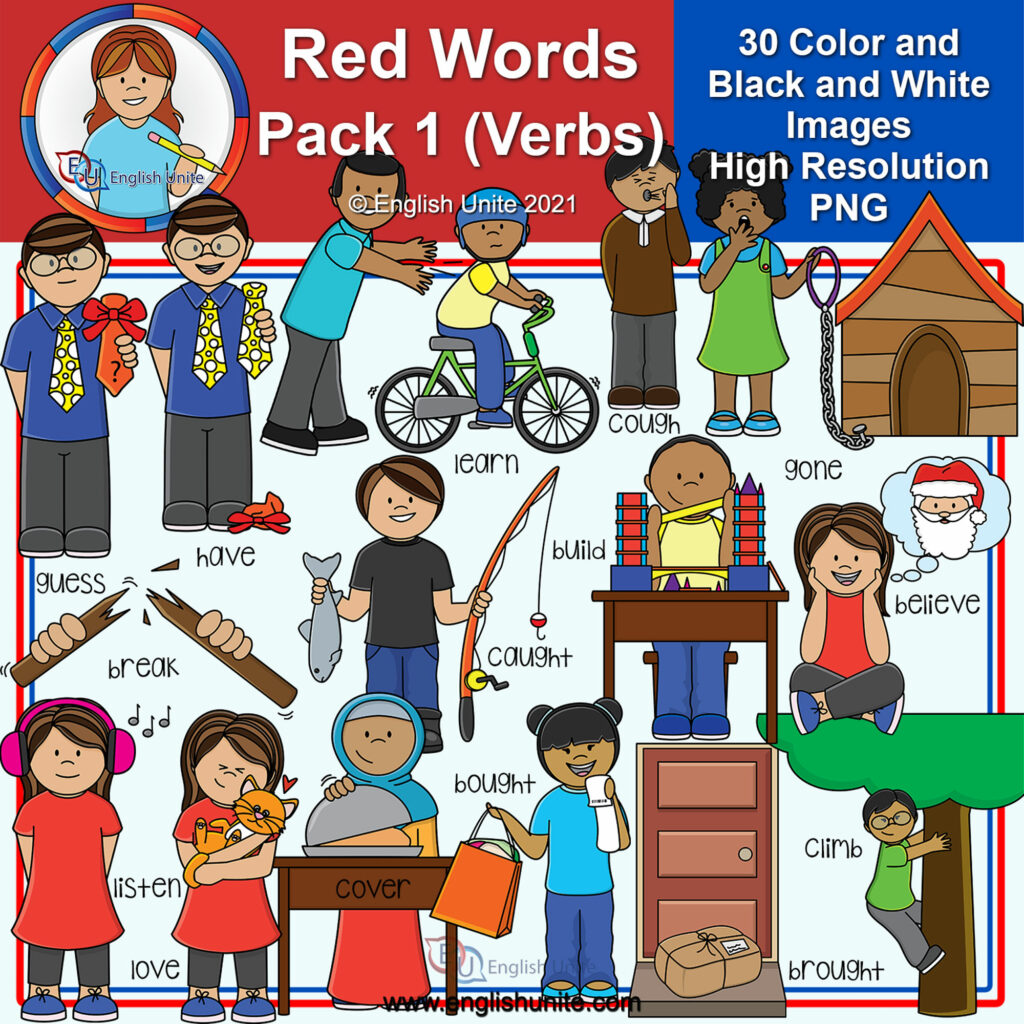 Clip Art - Red Words Pack 7 (Places) | Made By Teachers