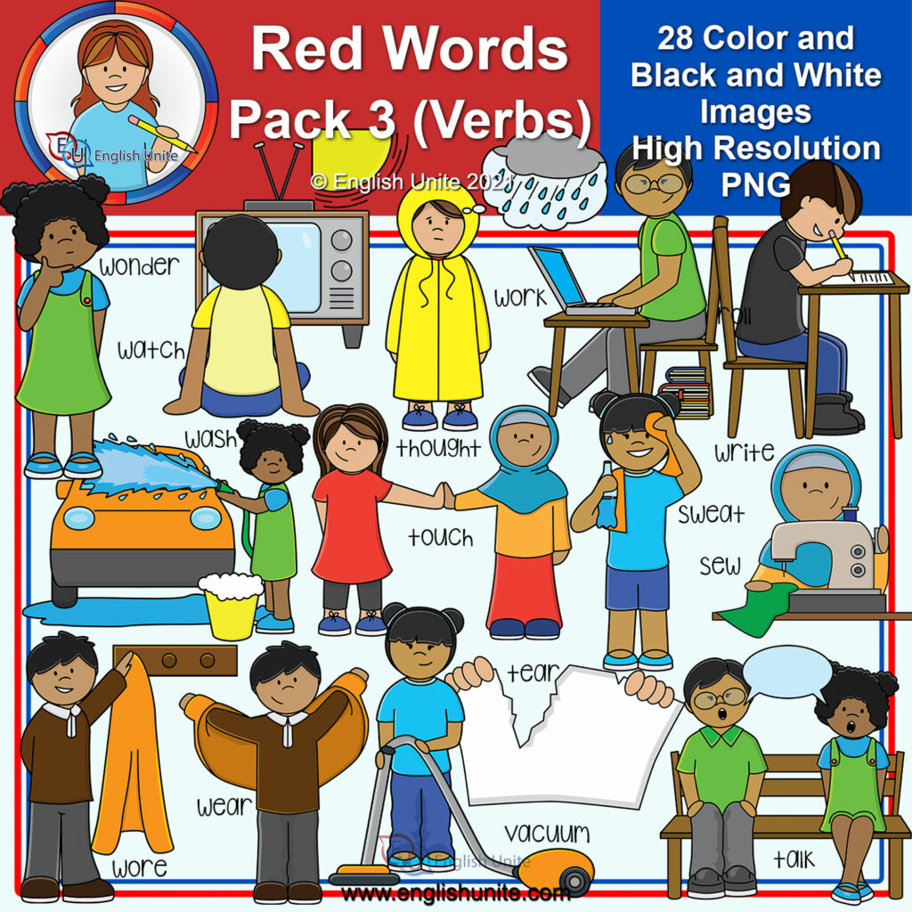 Clip Art - Red Sight Words Pack 4 | Made By Teachers