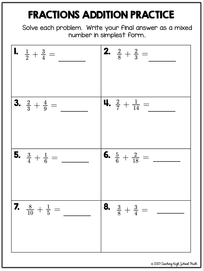 Fractions Practice Workbook | Made By Teachers