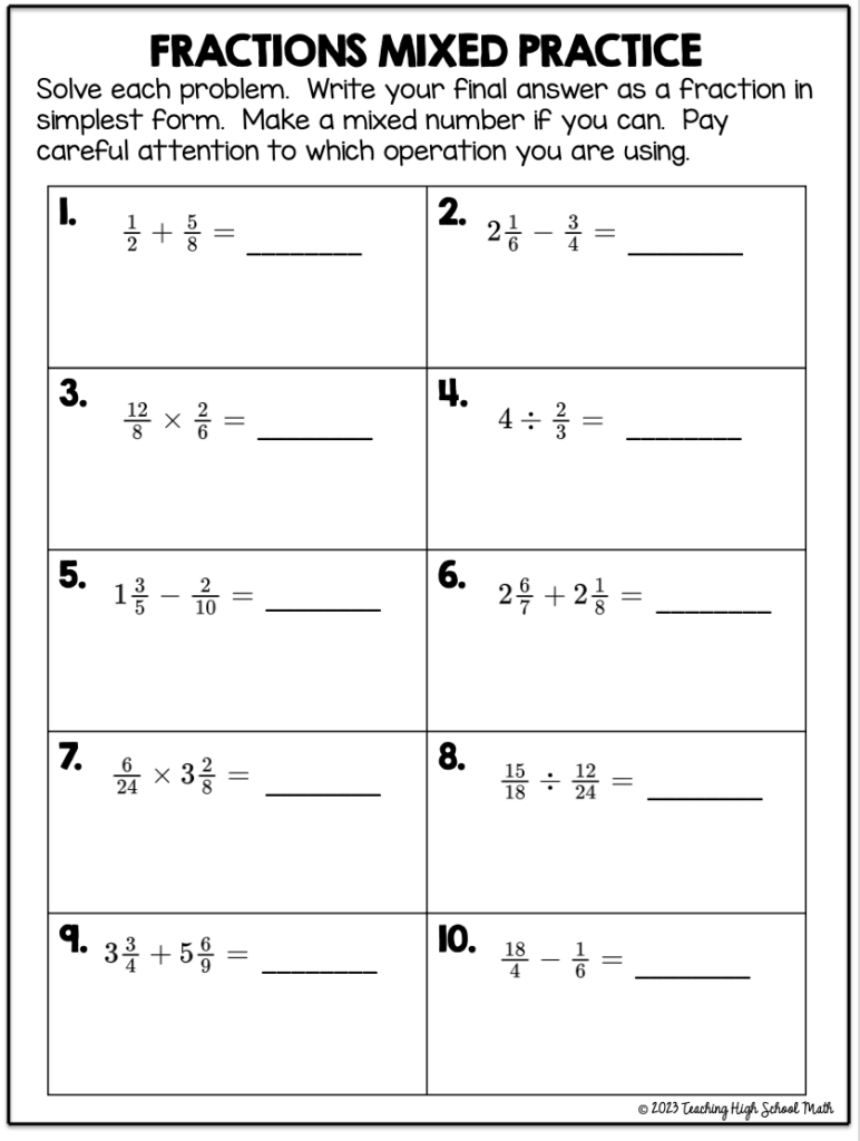 Fractions Practice Workbook | Made By Teachers