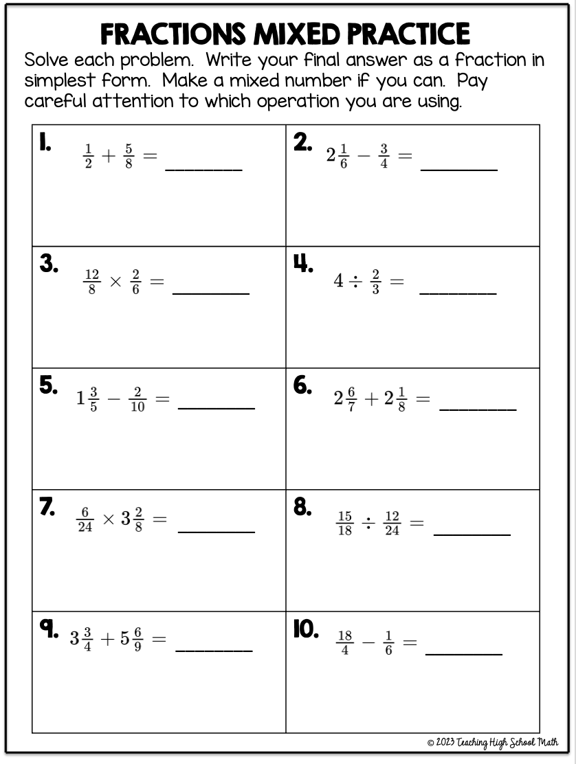 Fractions Practice Workbook | Made By Teachers