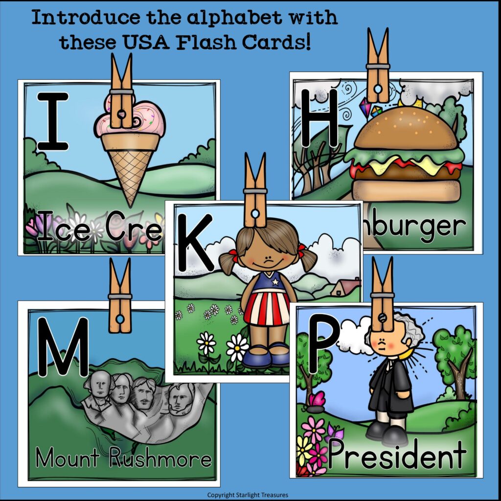 Alphabet Flash Cards for Early Readers - United States of America, USA ...