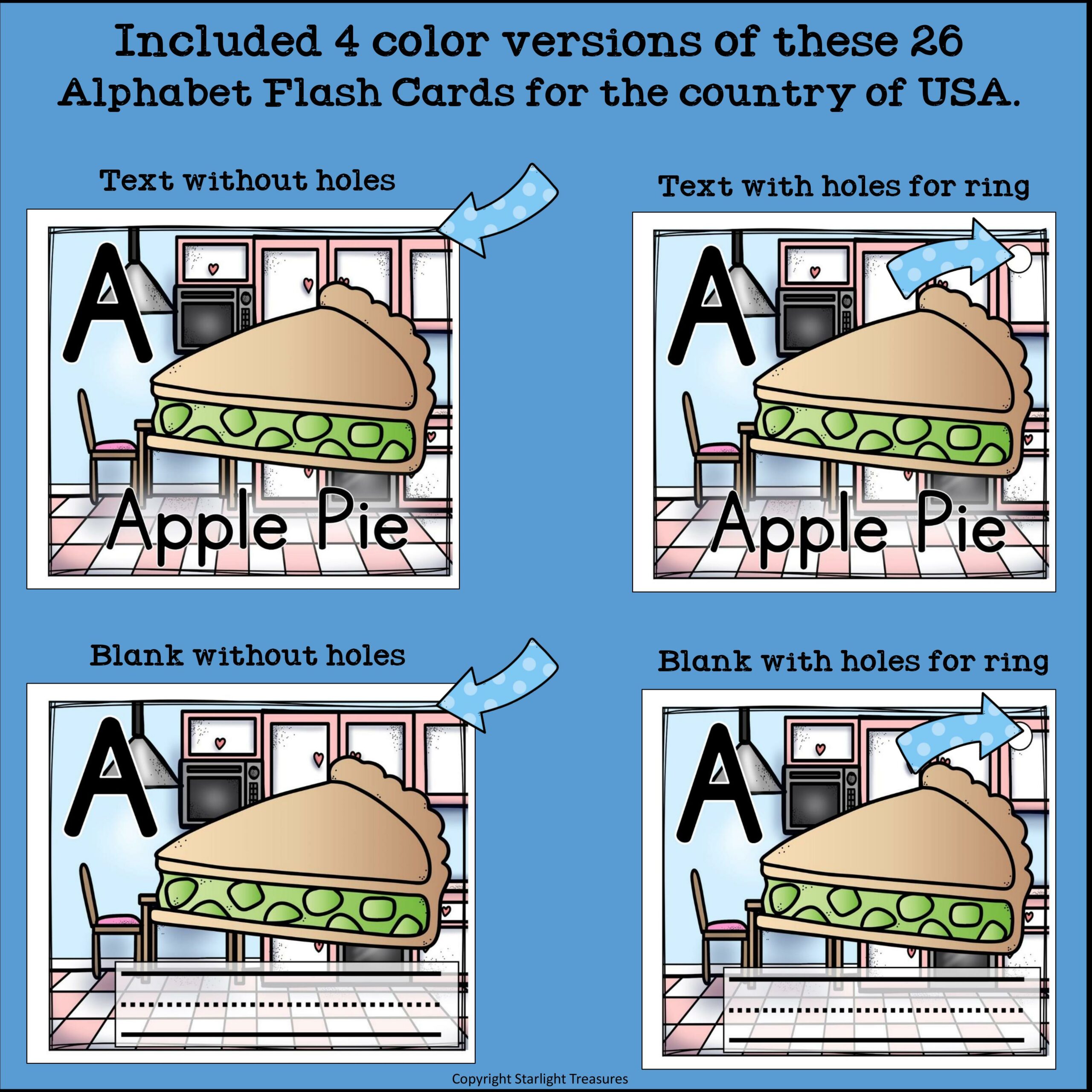Alphabet Flash Cards for Early Readers - United States of America, USA ...