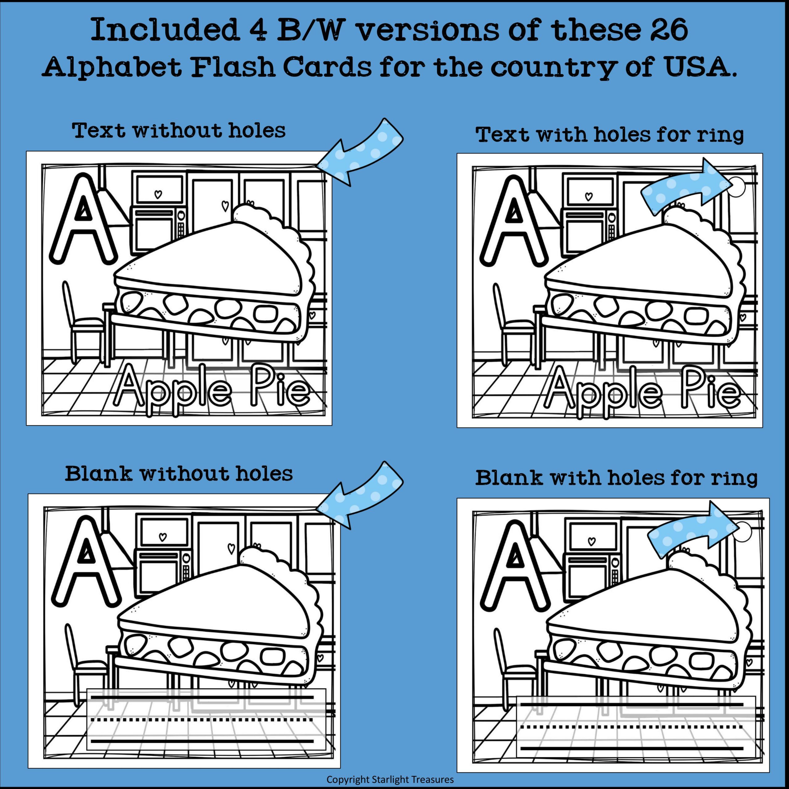 Alphabet Flash Cards for Early Readers - United States of America, USA ...
