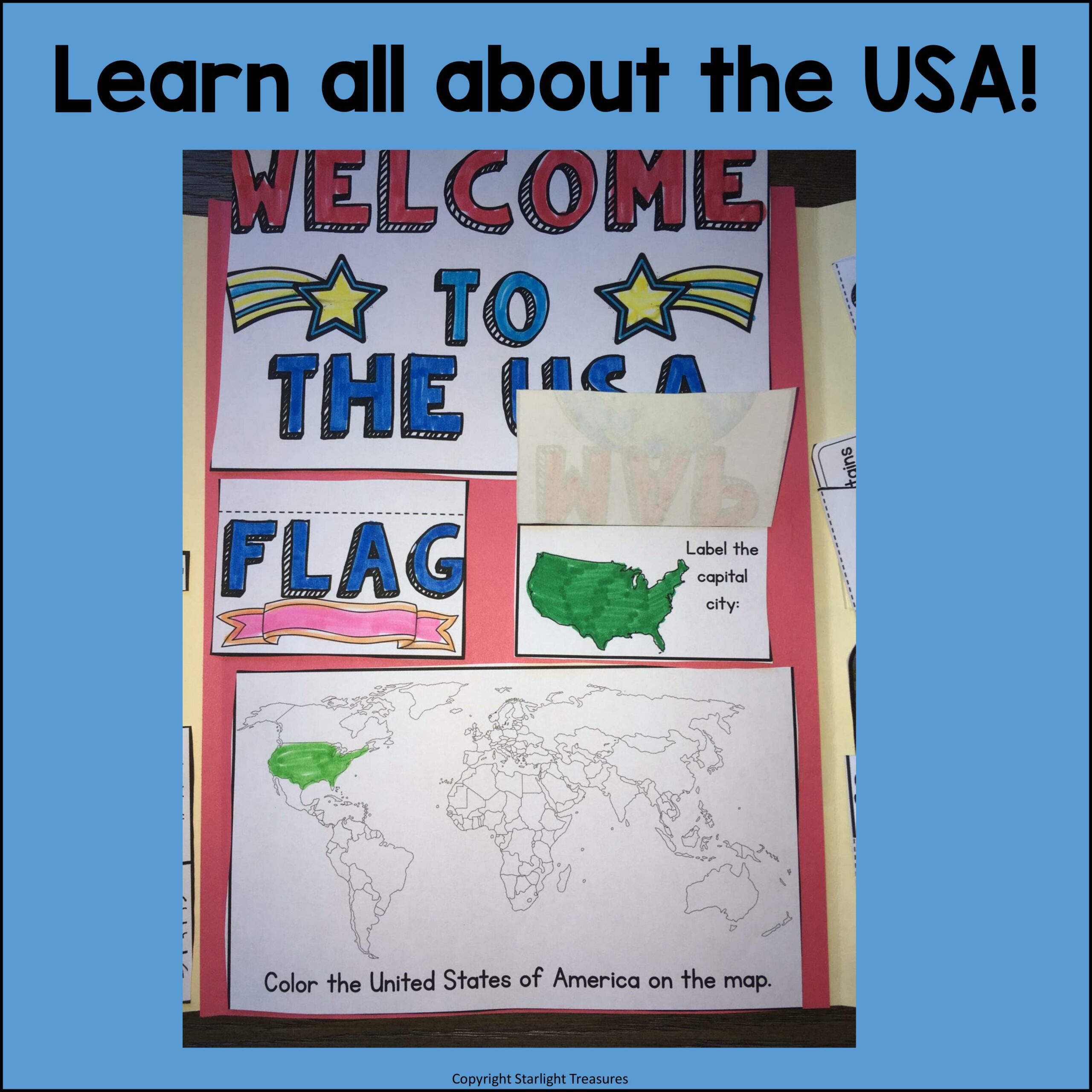 USA United States of America Lapbook for Early Learners - Country Study ...