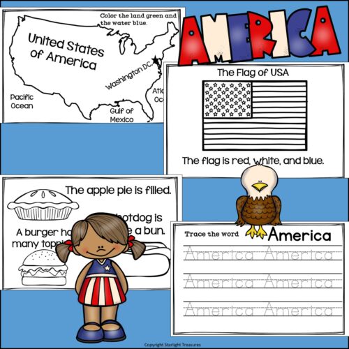 United States of America USA Mini Book for Early Readers - Country ...