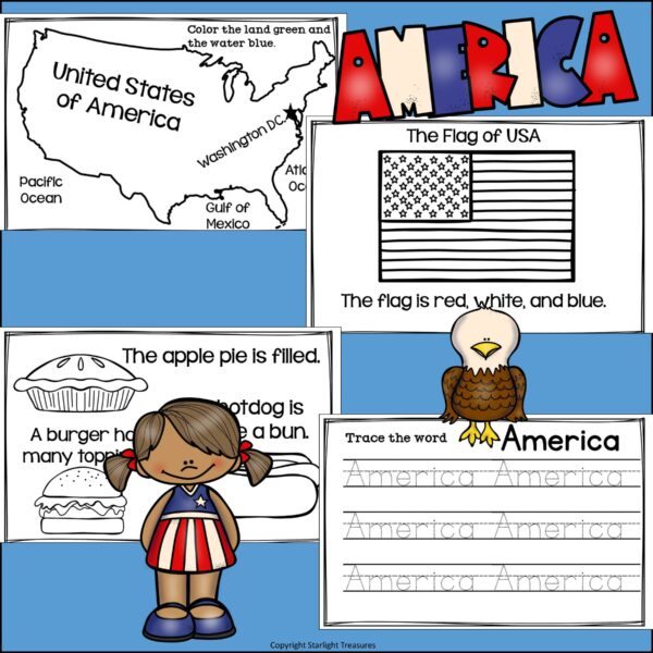 United States of America USA Mini Book for Early Readers - Country ...