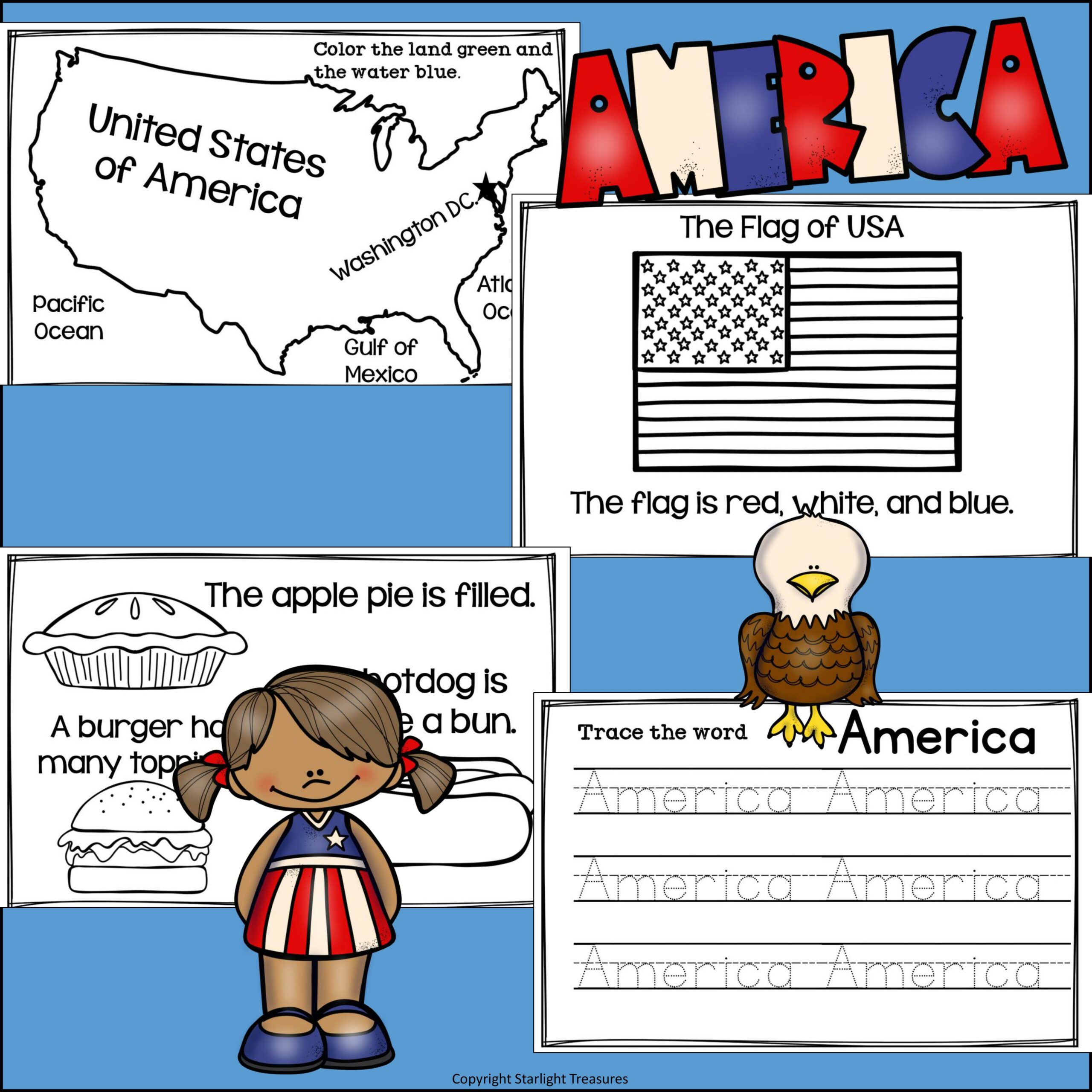 United States of America USA Mini Book for Early Readers - Country ...