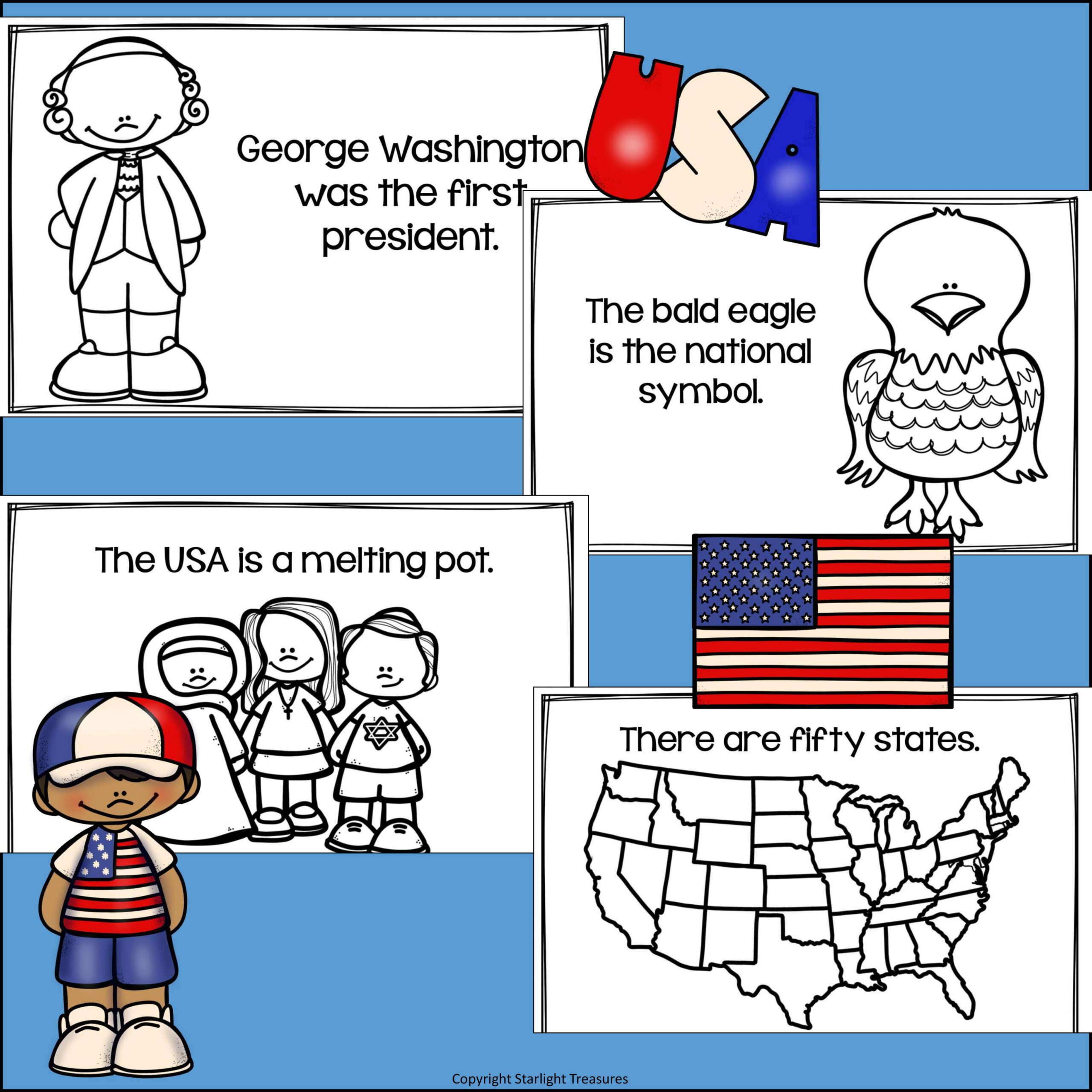 United States of America USA Mini Book for Early Readers - Country ...