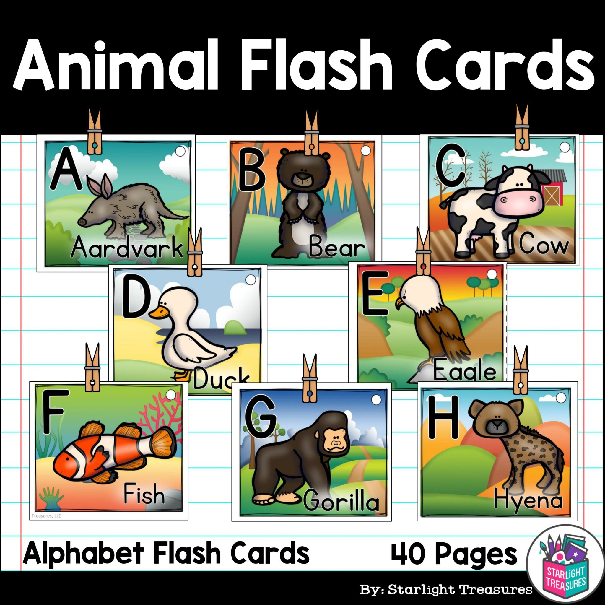 Alphabet Flash Cards for Early Readers - Animals FREEBIE | Made By Teachers