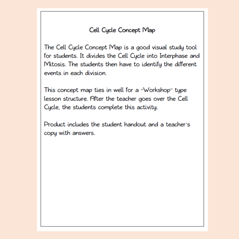Cell Division: Cell Cycle Concept Map | Made By Teachers