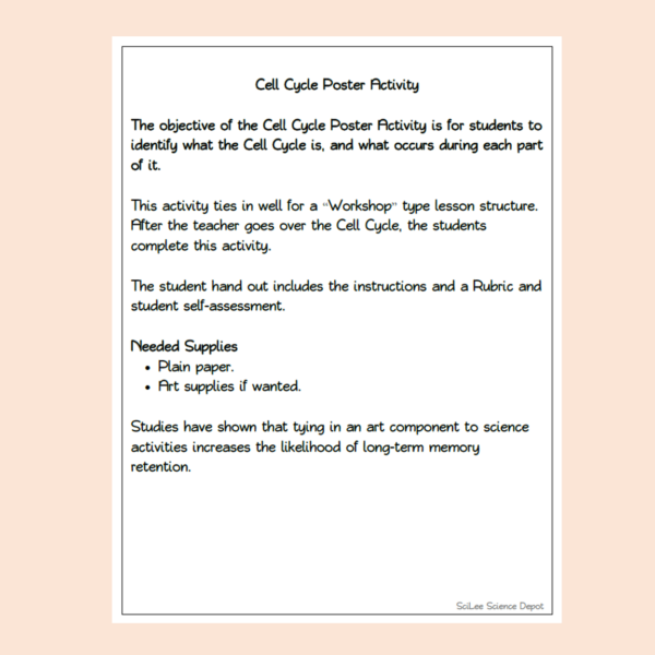 Cell Division: Cell Cycle Poster Activity | Made By Teachers