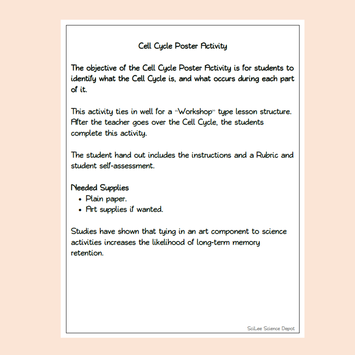 Cell Division: Cell Cycle Poster Activity | Made By Teachers