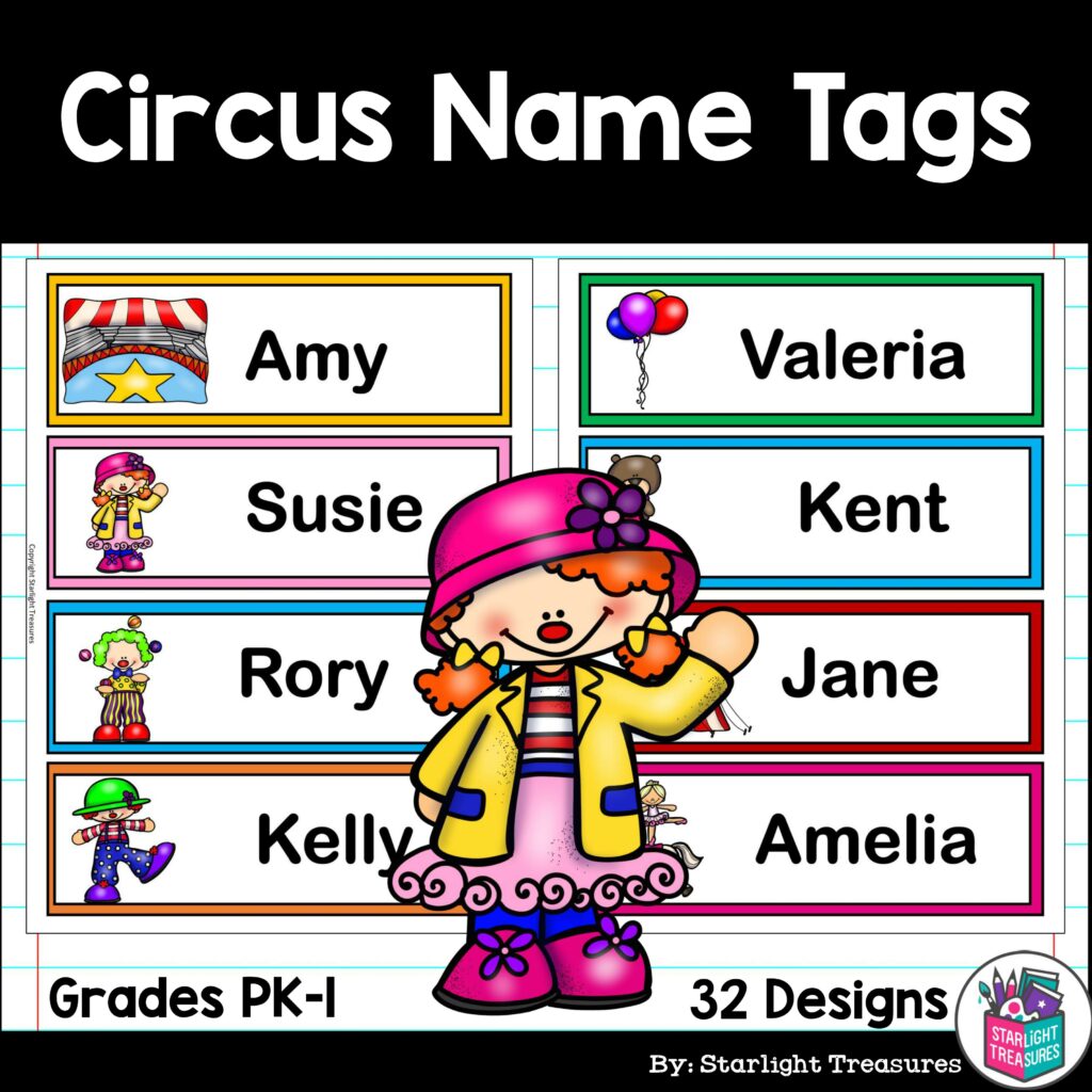 Circus Desk Name Tags - Editable - FREEBIE | Made By Teachers